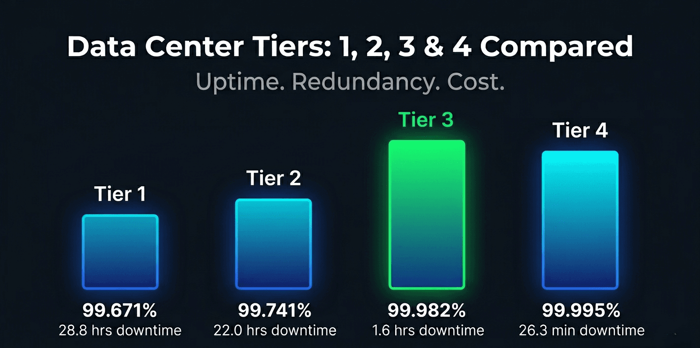 Data Center Tiers 1-4: What Each Level Actually Means
